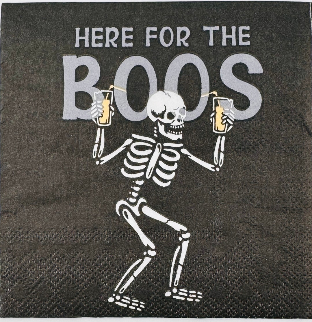 4 Boos Paper Napkins. Halloween Cocktail Napkins for Decoupage. Card ...