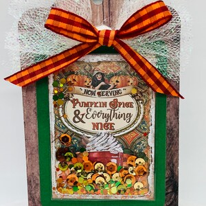 Handmade Fall Shaker Tags. Paper Ephemera. Gift Tags. Paper Craft. OOAK ...