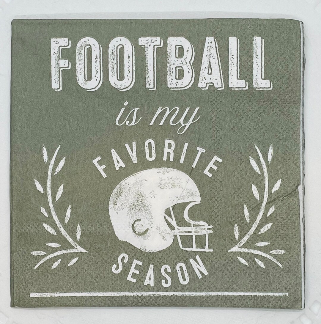 4 Football Paper Napkins. Cocktail Napkins for Decoupage. Card Making ...