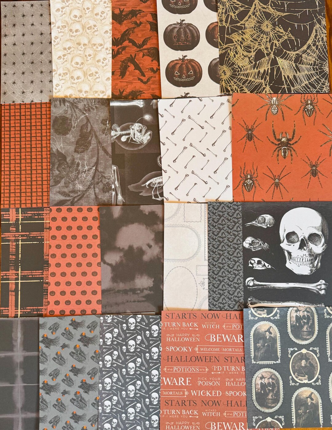 Halloween Paper Pack!! Spooky Paper Pieces. Junk Journal Pieces. Mixed ...