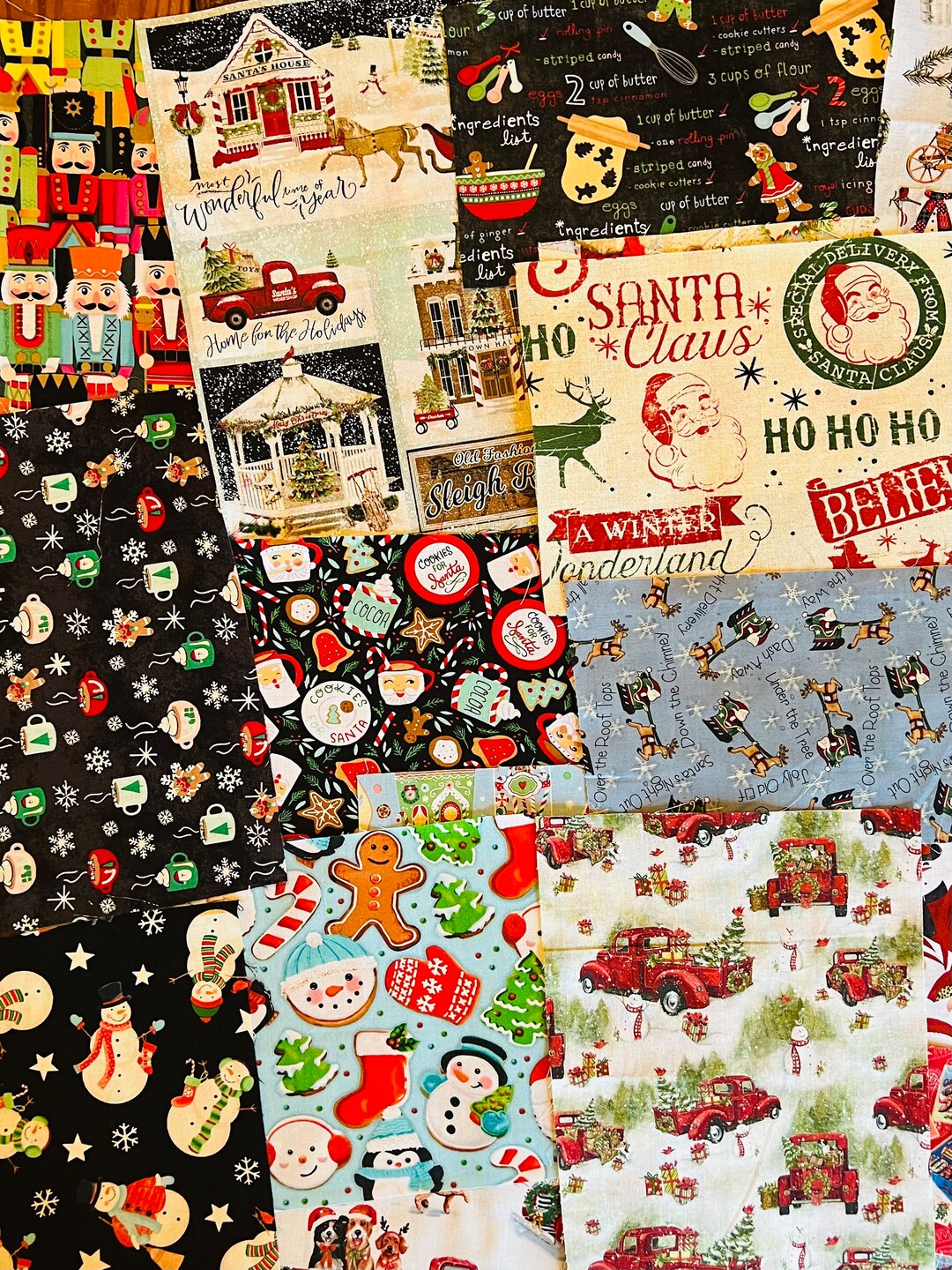 Christmas 25 Piece Fabric Scraps, Junk Journal Scraps, Smash Book ...