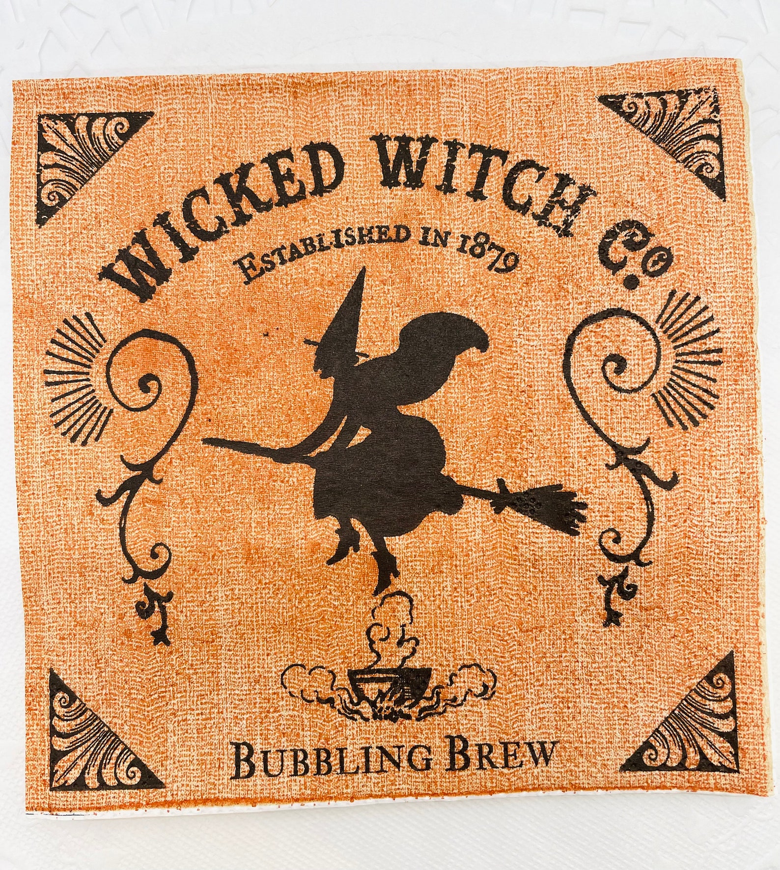 4 Witch Paper Napkins. Halloween Cocktail Napkins for - Etsy