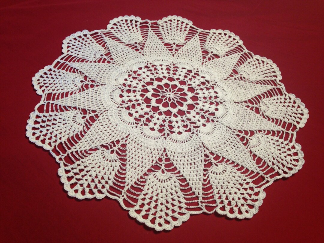 White Color Handmade Crochet Lace Home Decor Housewarming Doily, Fine ...