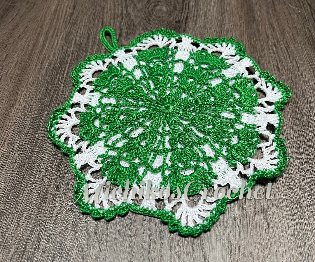 Handmade Snow Flake Design Crochet Pot or Tea Pot Holder, Home Decor ...