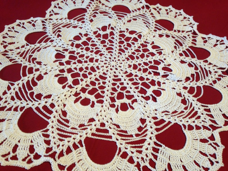 White Fine Thread Handmade Crochet Lace Doily Home Decor - Etsy