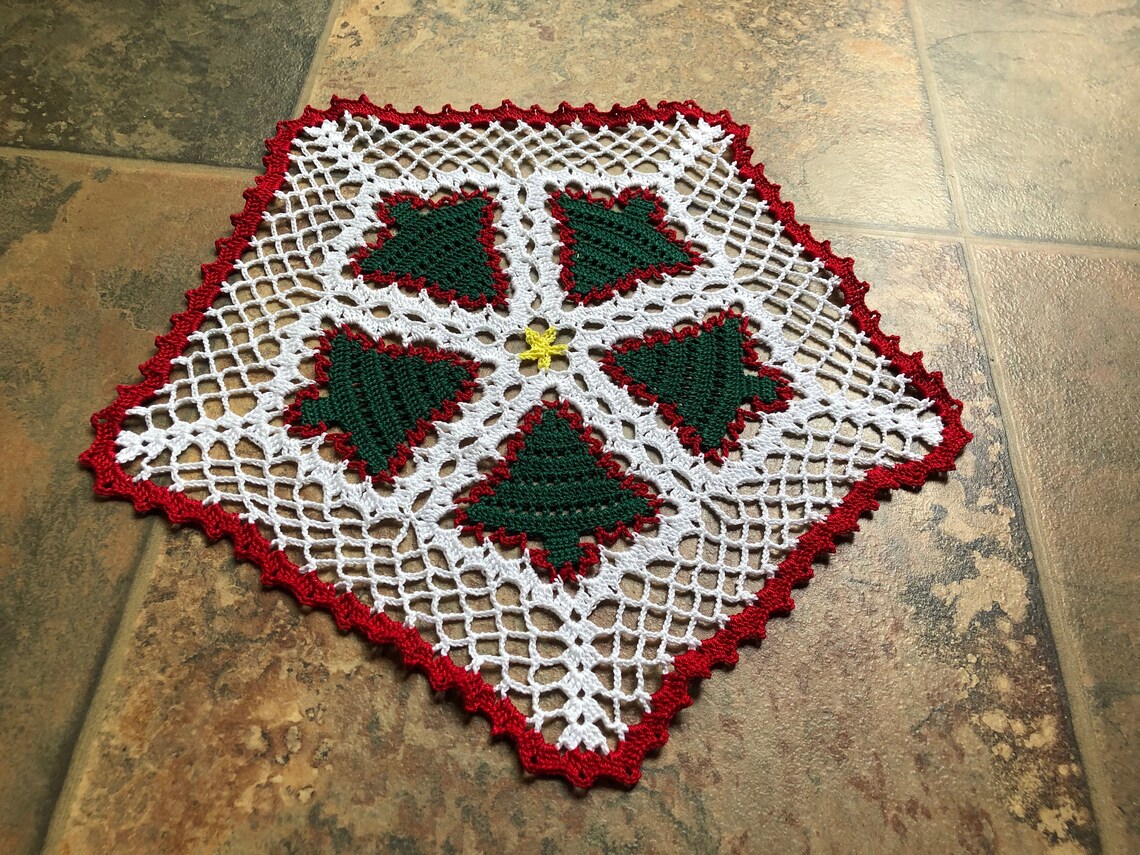 Christmas Tree Doily Handmade Crochet Home Decor Doily - Etsy