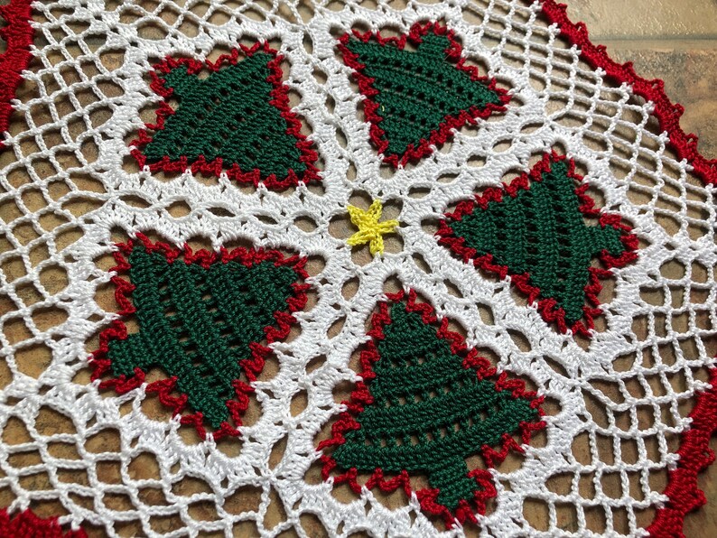 Christmas Tree Doily Handmade Crochet Home Decor Doily | Etsy