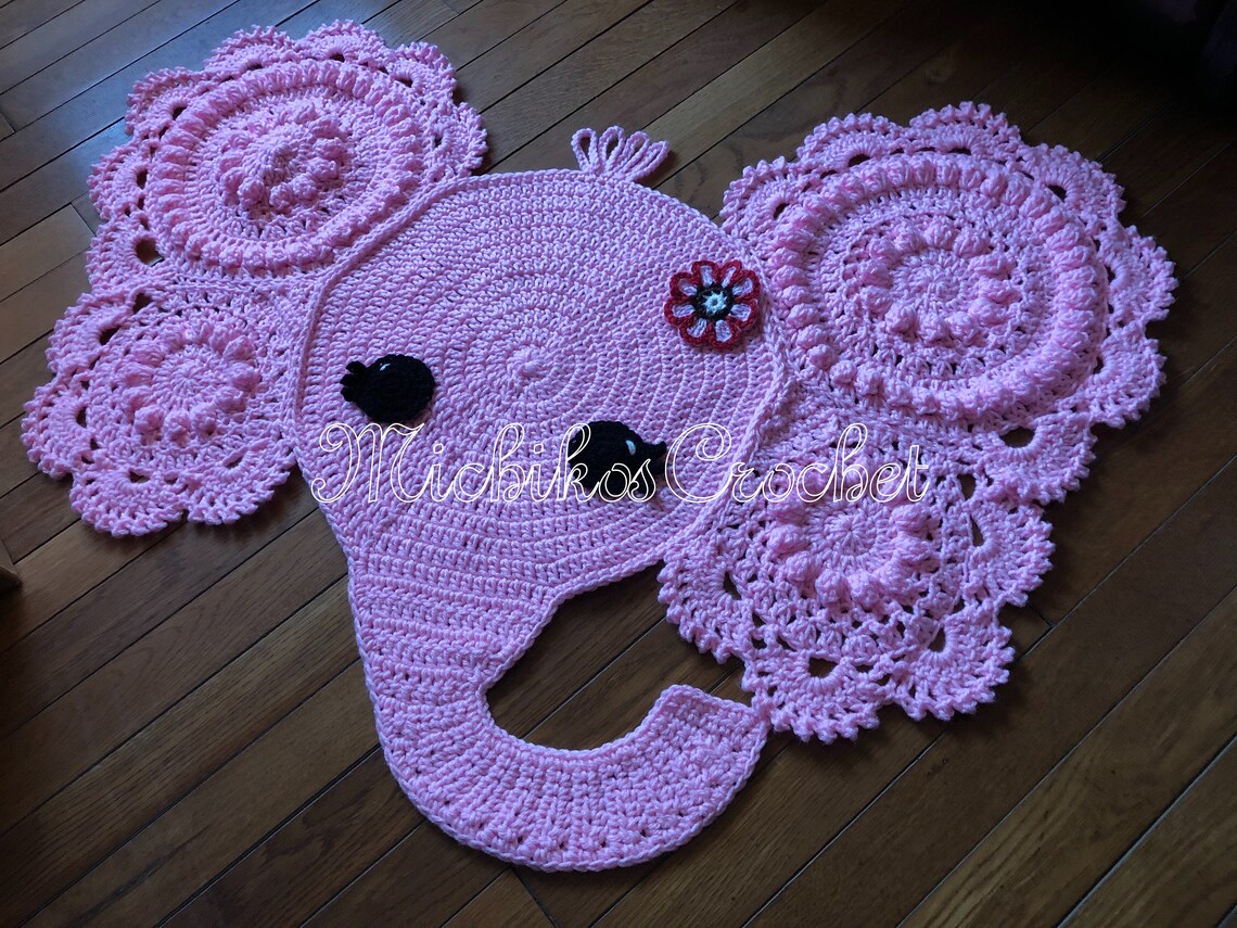 Handmade Crochet Elephant Rug Nursery Deco Baby Shower Gift | Etsy