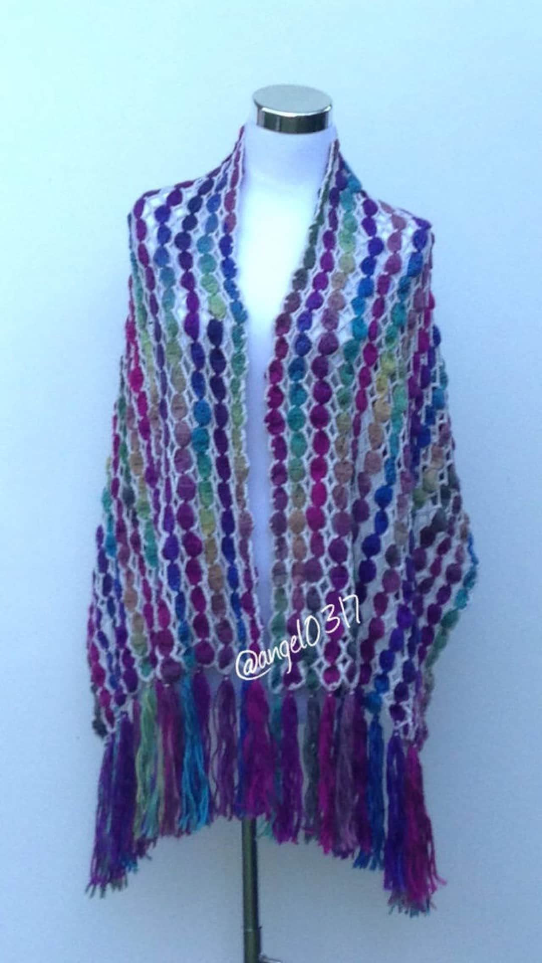 Spring Shawl,colourful Shawl,shoulder Shawl,crochet Shawl,spring Shawl ...