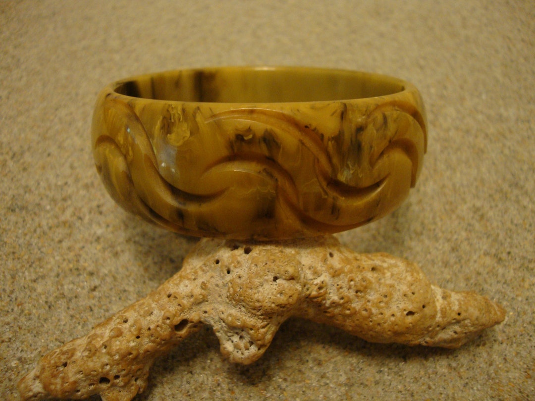 Vintage 1 Marbled End of Day Bakelite Bracelet Cool Wave Inspired ...