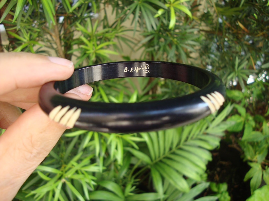 Signed Brad Elfrink 3/8 Overdyed Bakelite Bracelet Diagonal Slash ...