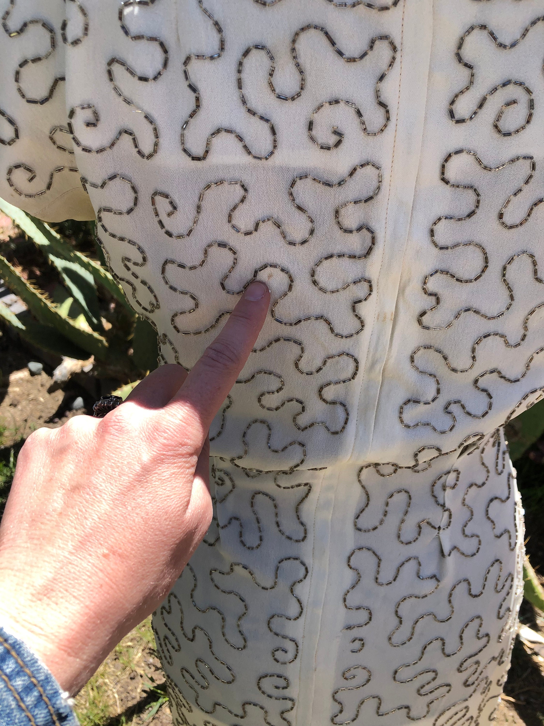 Beautiful 1940/1950 Cream Beaded Wiggle Dress Metal Zipper - Etsy