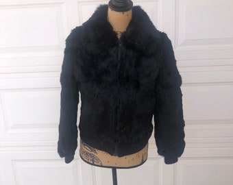 Rabbit Fur Bomber Jacket | Etsy