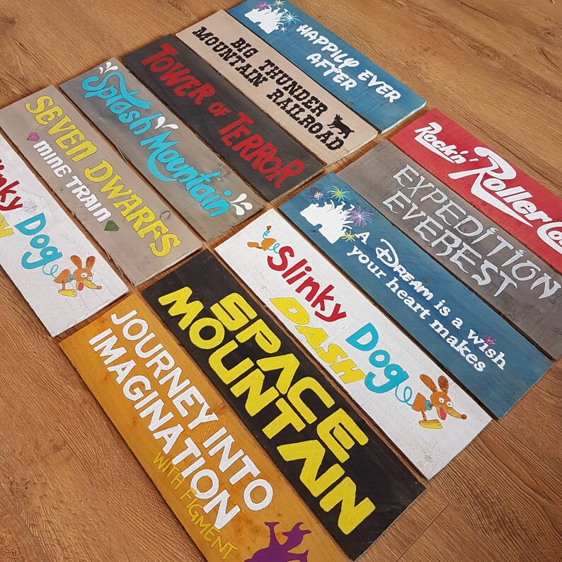 Disney Theme Park/ride Signpost Slats Wedding Table Names - Etsy UK