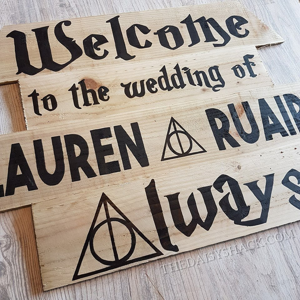 Harry Potter Inspired Wedding Welcome Signpost Slats, Solid Wood, Hand ...