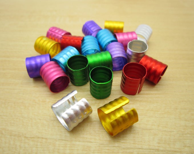 Fabric Dreadlock Hair Clips Braid Dirty Hair Tube Dread Cuff Ring Mixed ...