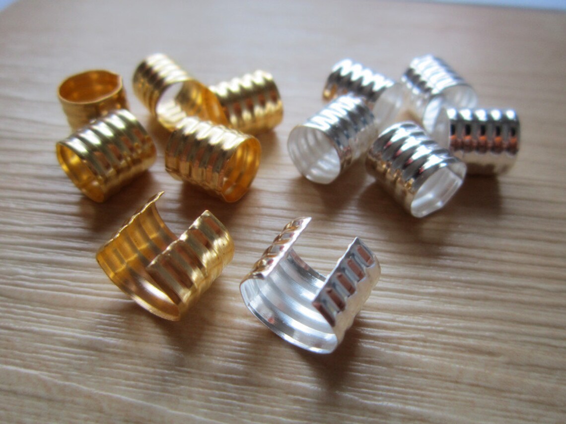 20-100pcs Gold and Silver Plating Dreadlock Beads Dread Tube Hair Braid ...