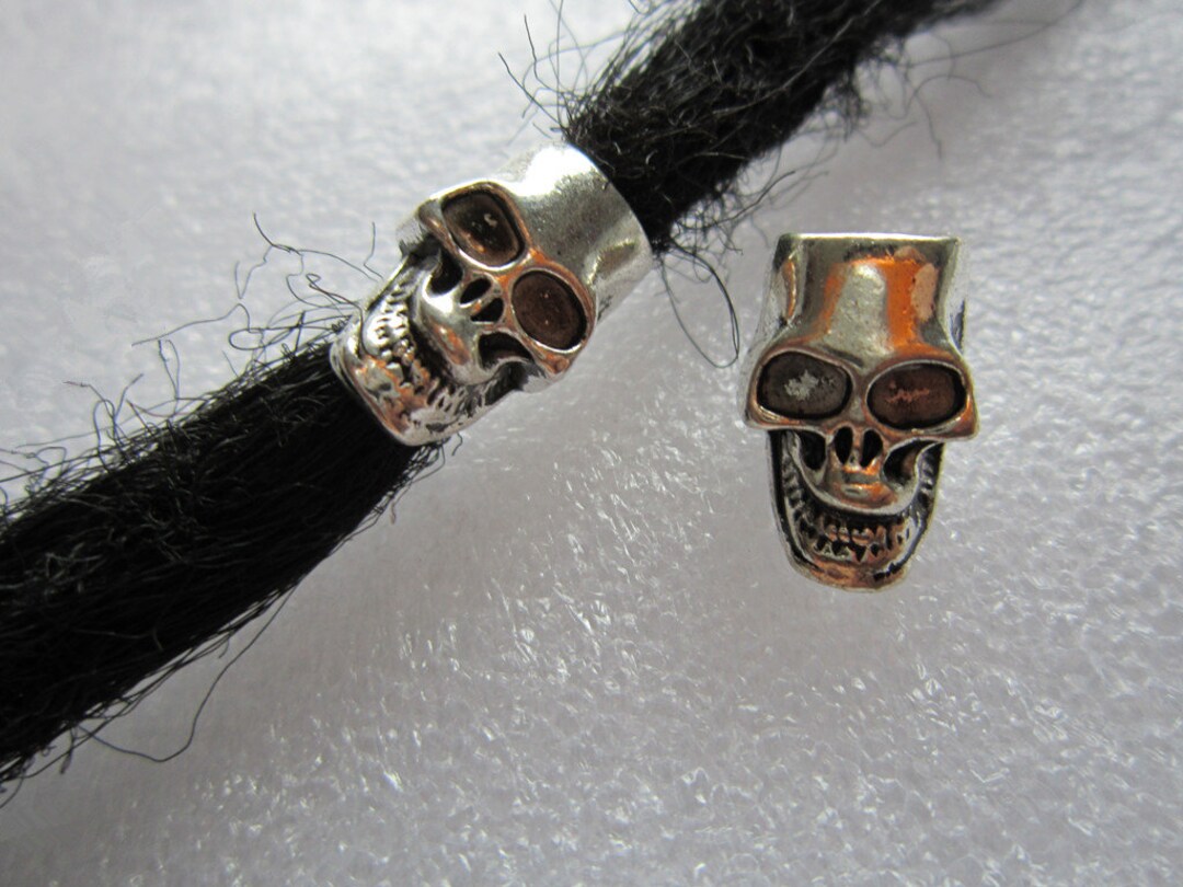 1PC Silver Skull Dreadlock Beads Dread Jewelry Making Accessories 5.7mm ...