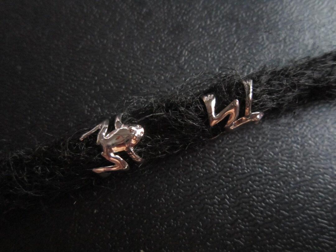 2PCS Frog Silver / Gold Dreadlock Clip Dread Jewelry Hair Braid ...