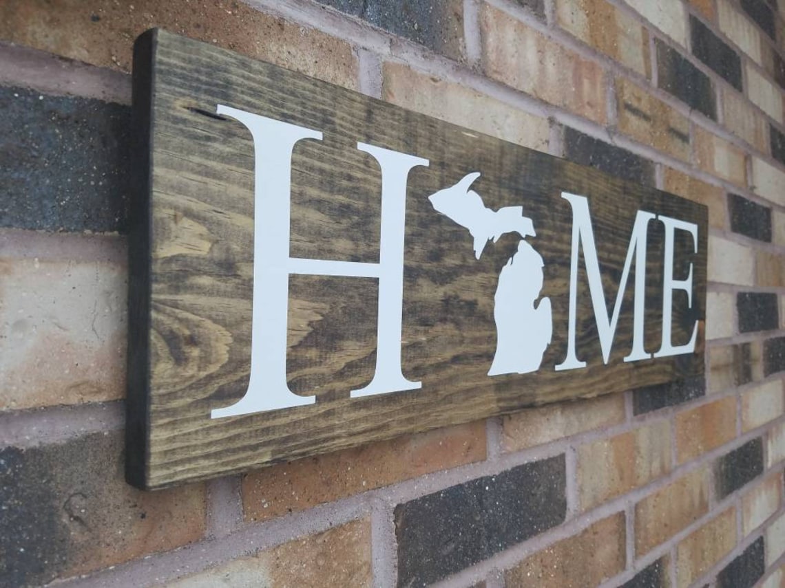 Michigan Home Sign. Michigan Home Decor. Michigan Home Poster. | Etsy