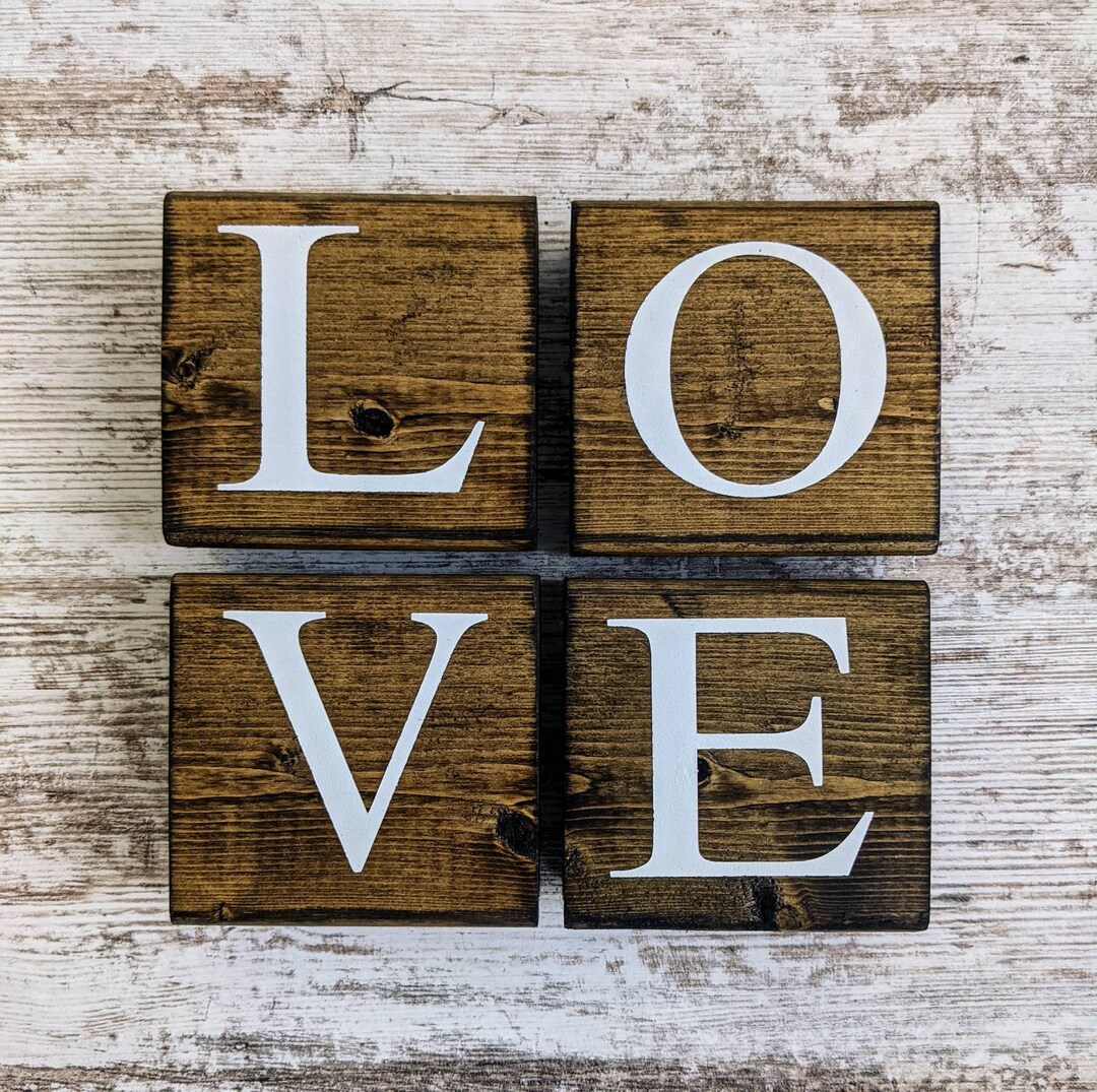 Love Blocks. Love Decor. Rustic Decor. Shelf Fillers. Table - Etsy