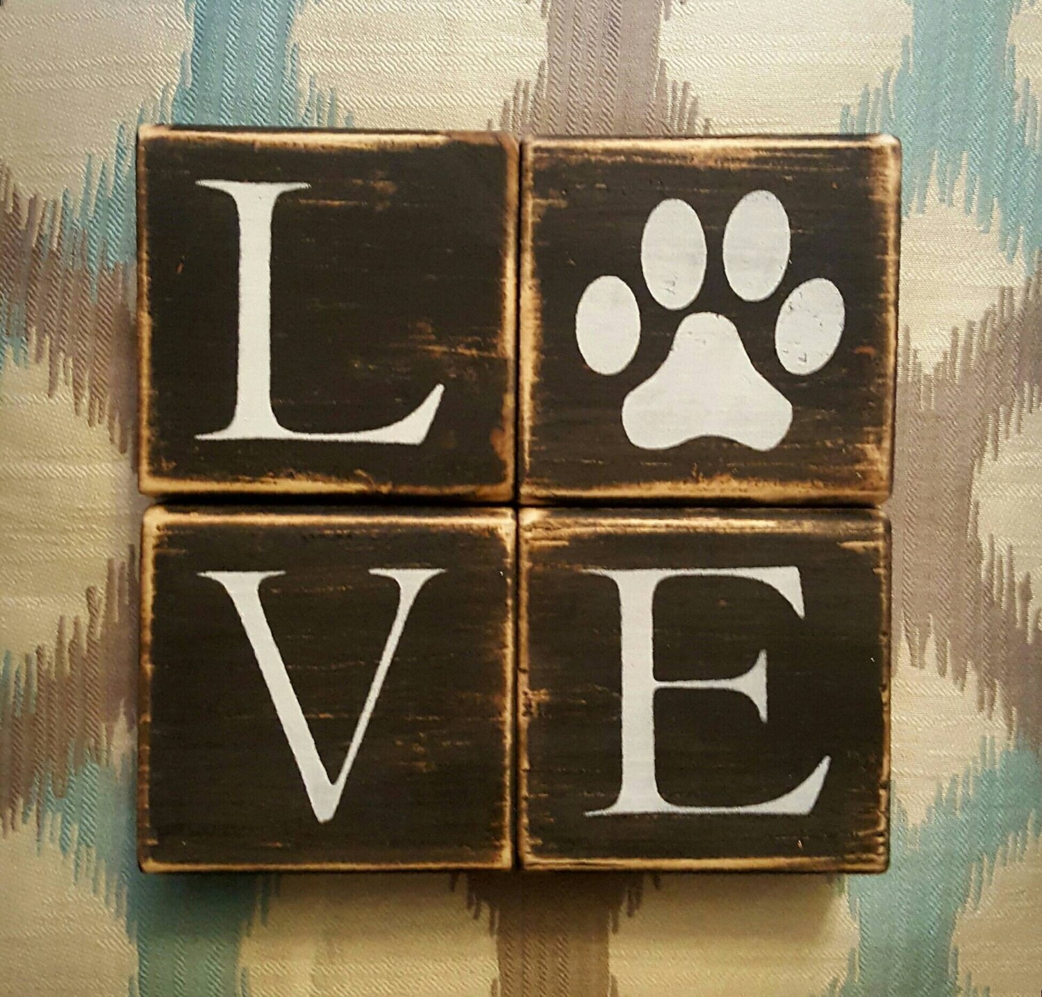 Animal Love Blocks. Paw Print Decor. Cat Blocks. Dog Blocks. - Etsy