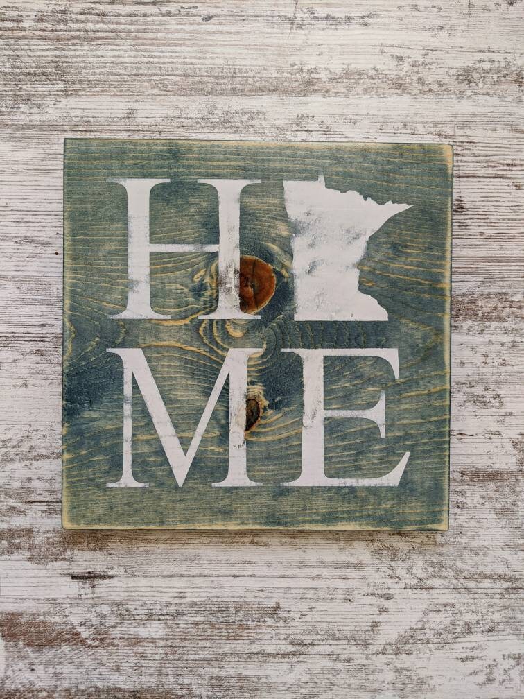Minnesota Home Sign. State Home Decor. Rustic Home Sign. Rustic Home ...
