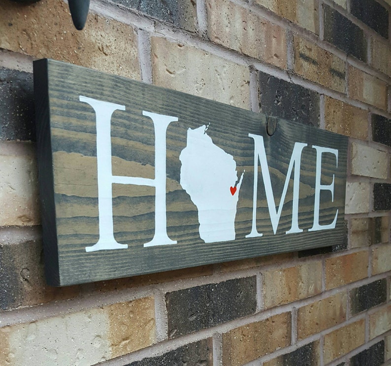 Wisconsin Home Sign. Wisconsin Home Decor. Wisconsin Art. - Etsy