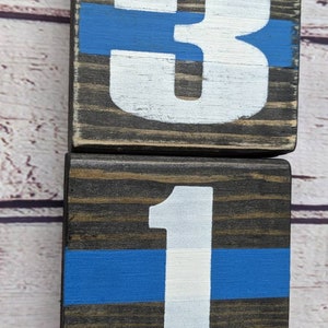 Badge Number Blocks. Law Enforcement Decor. Law Enforcement Gift. Law ...