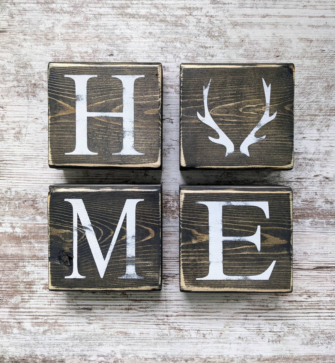 Hunting Blocks. Love Blocks. Antlers. Wood Blocks. Home Decor. Hunting ...