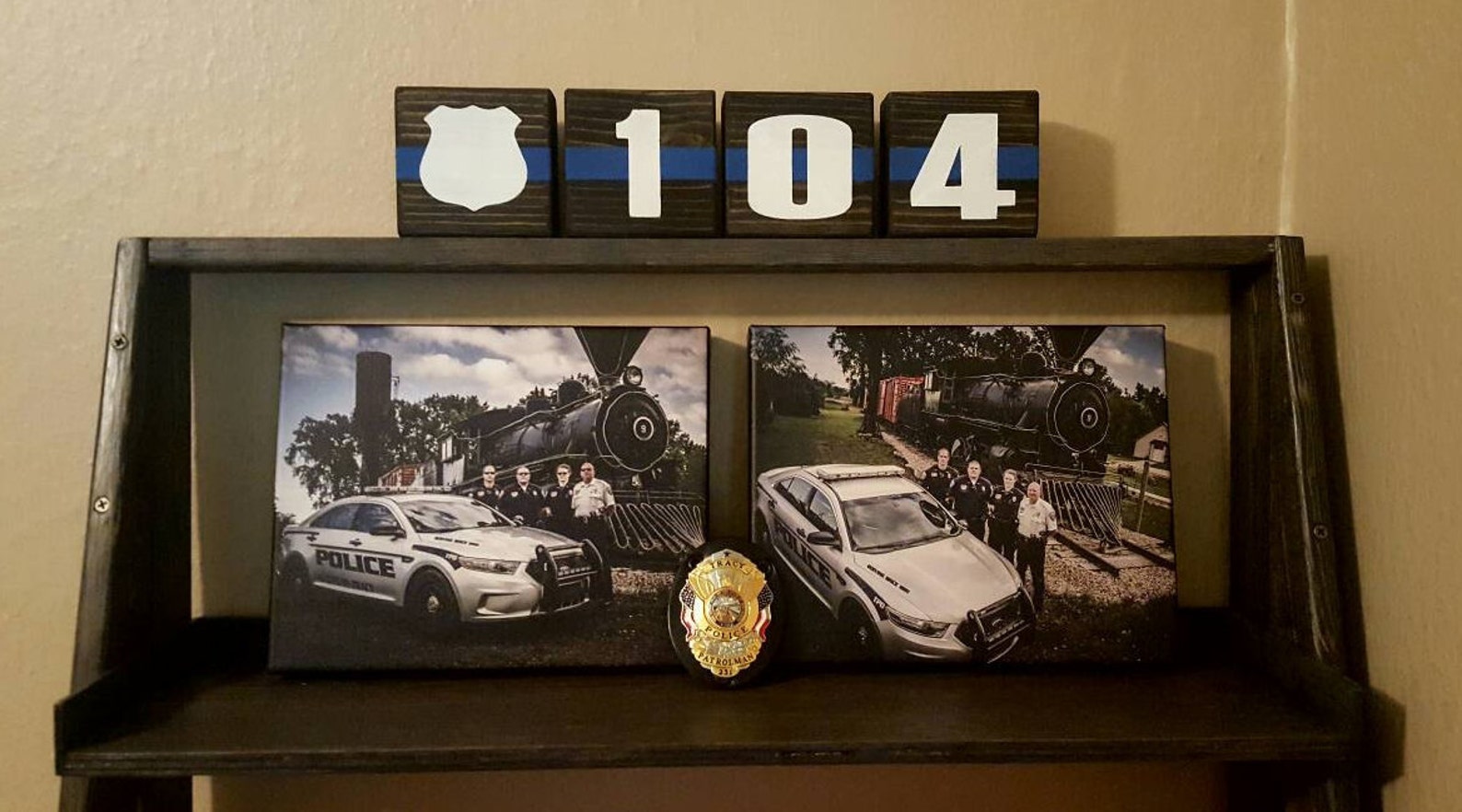 Badge Number Blocks. Law Enforcement Decor. Law Enforcement Gift. Law ...