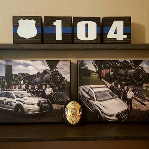 Badge Number Blocks. Law Enforcement Decor. Law Enforcement Gift. Law ...