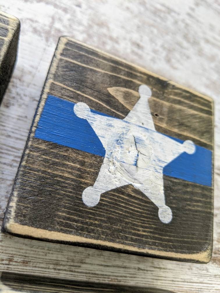 Deputy Blocks. Police Officer Gift. Law Enforcement Blocks. Thin Blue ...