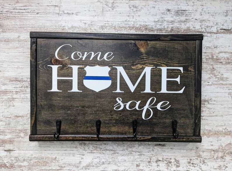 Come Home Safe Police Key Holder. Law Enforcement Key Ring - Etsy