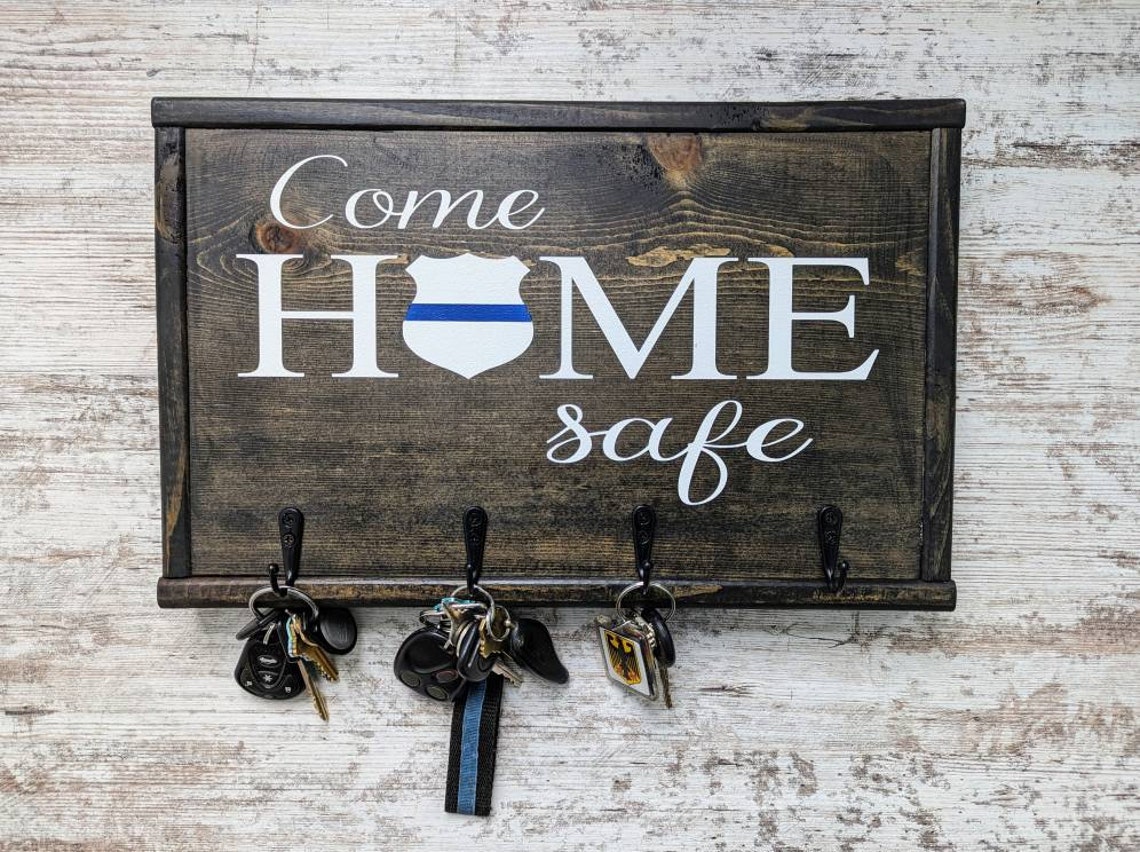 Come Home Safe Police Key Holder. Law Enforcement Key Ring - Etsy