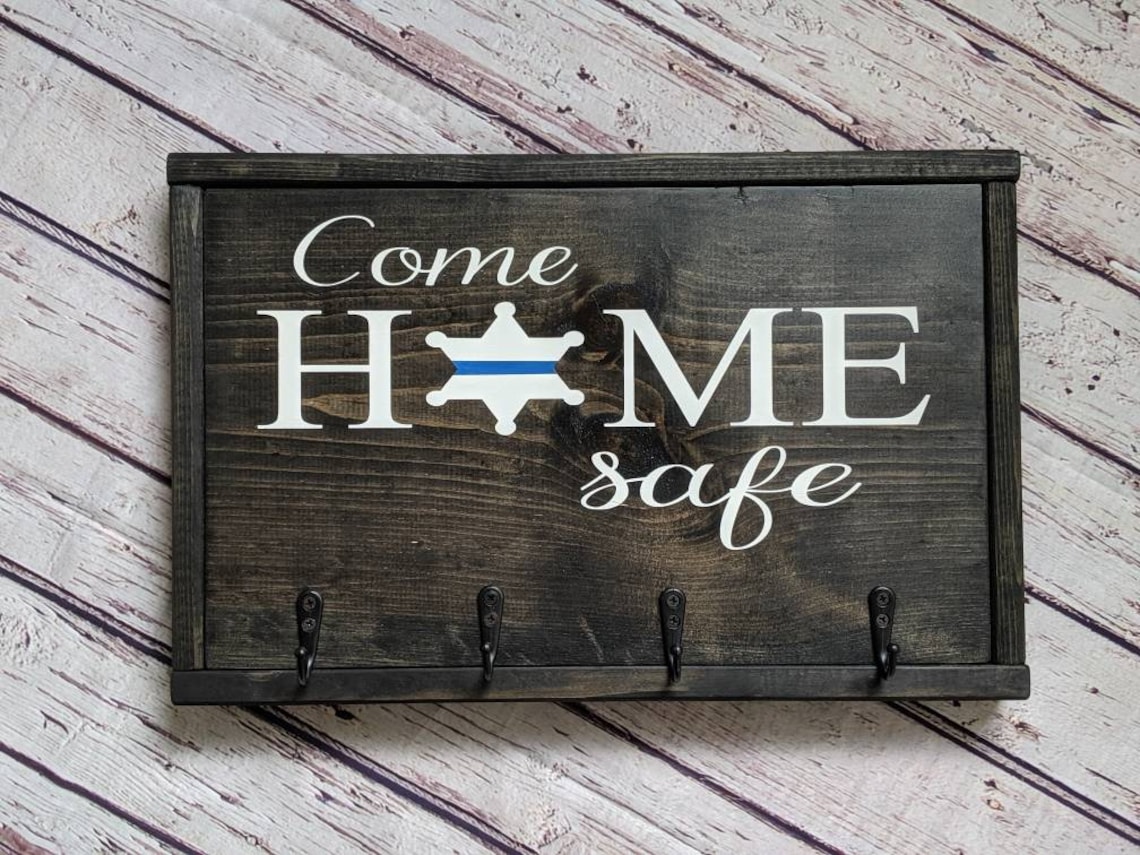 Come Home Safe Police Key Holder. Law Enforcement Key Ring | Etsy