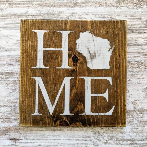 Wisconsin Home Sign - Etsy