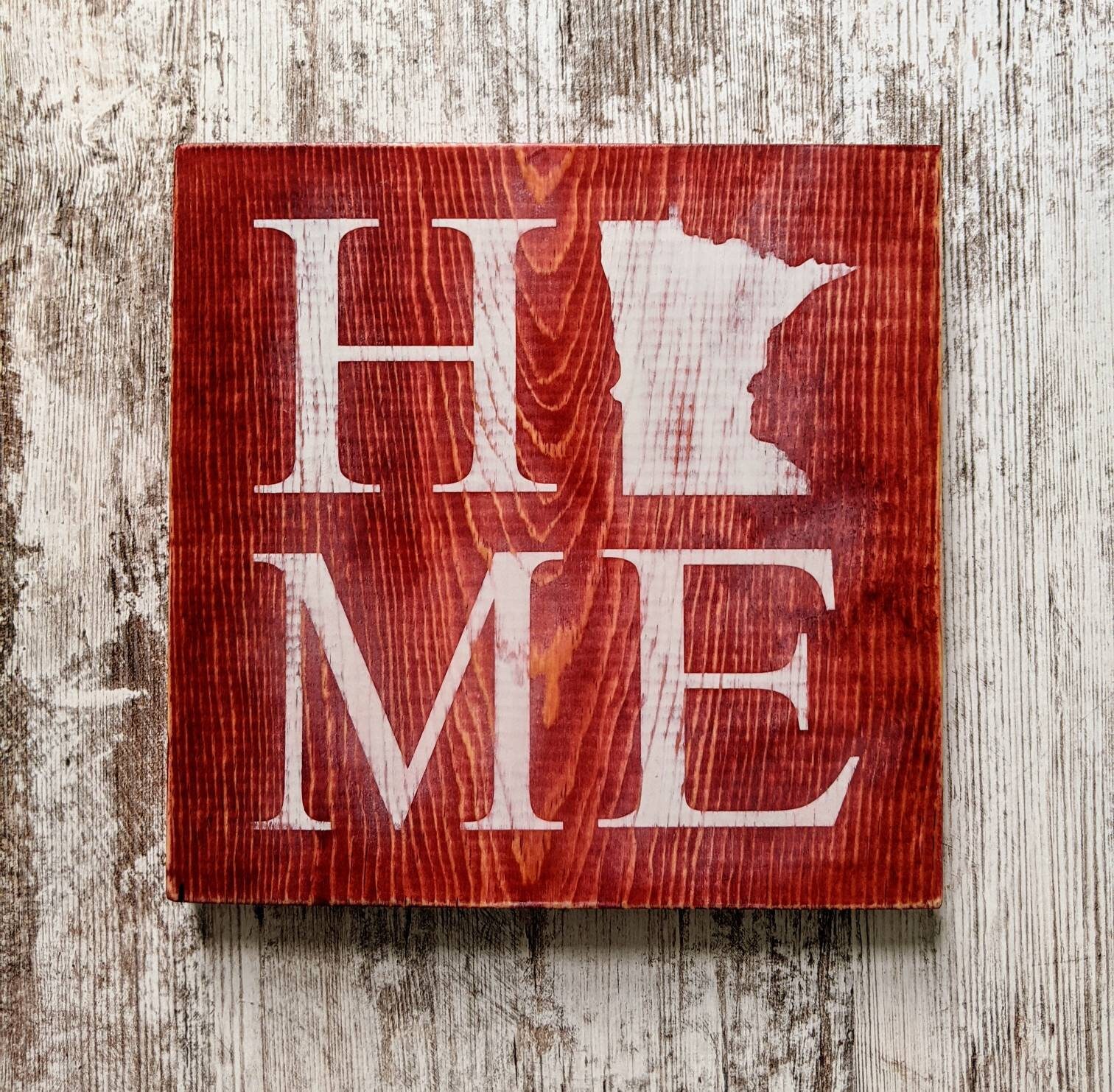 Minnesota Home Sign. State Home Decor. Rustic Home Sign. Rustic Home ...