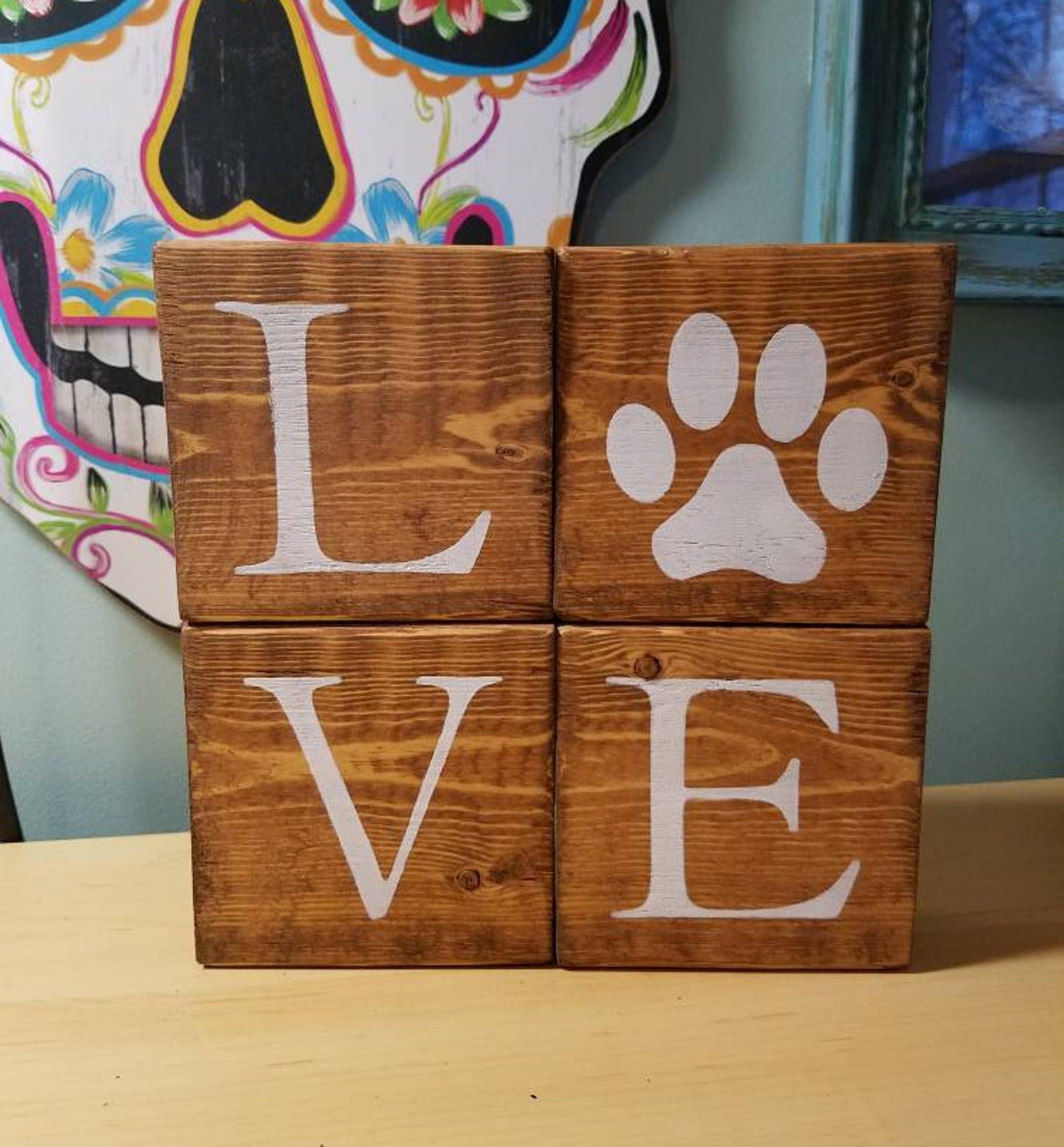 Animal Love Blocks. Paw Print Decor. Cat Blocks. Dog Blocks. - Etsy