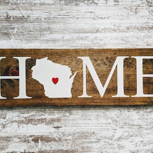 Wisconsin Home Sign. Wisconsin Home Decor. Wisconsin Art. Rustic Home ...