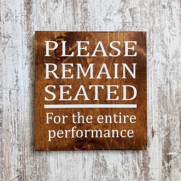 Please Remain Seated Bathroom Sign - Etsy