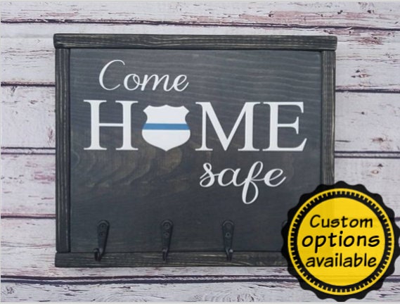 Come Home Safe Police Key Holder. Law Enforcement Key Ring | Etsy