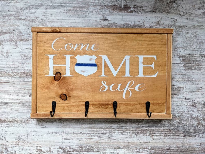 Come Home Safe Police Key Holder. Law Enforcement Key Ring | Etsy