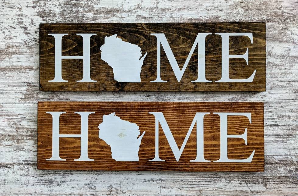 Wisconsin Home Sign. Wisconsin Home Decor. Wisconsin Art. - Etsy