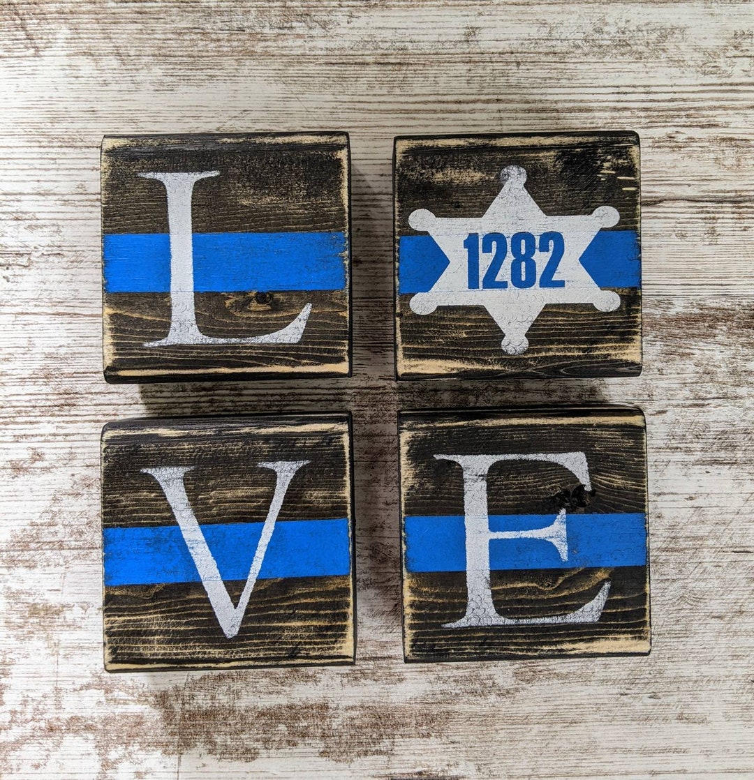 Deputy Blocks. Police Officer Gift. Law Enforcement Blocks. Thin Blue ...