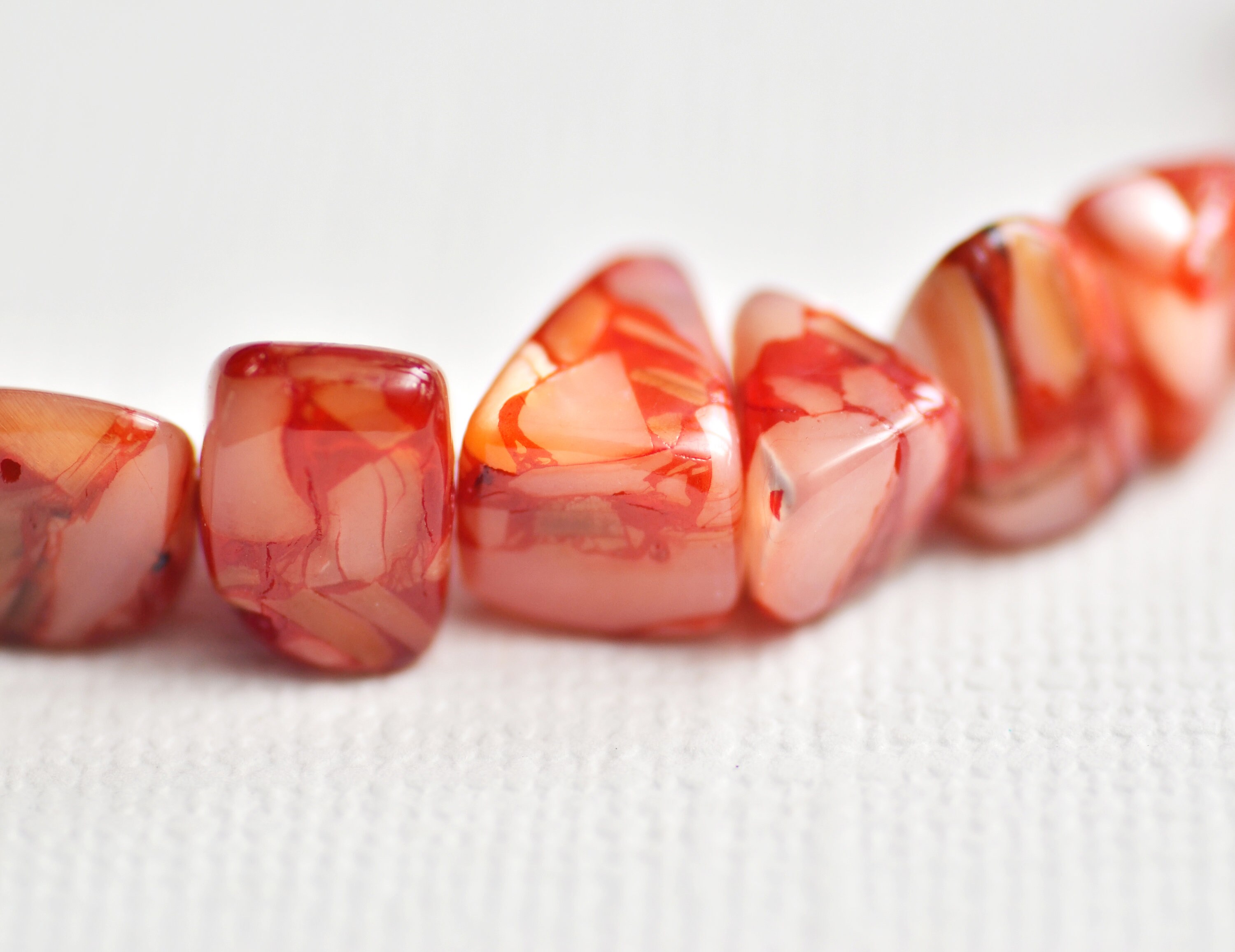 Red Mother of Pearl Shell and Resin Beads Large Chip Center - Etsy