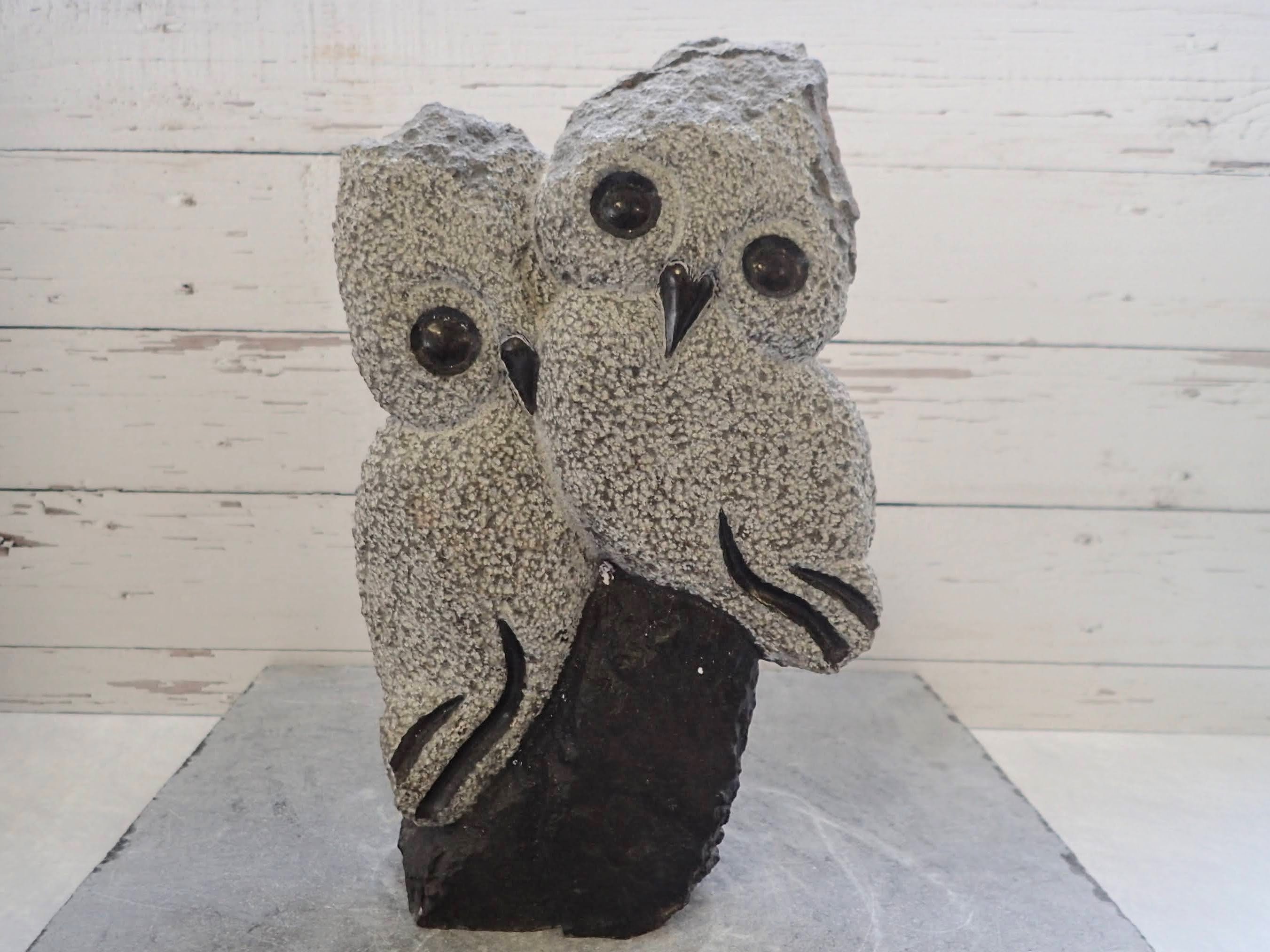 Statue of 2 Owls Handmade in Zimbabwe Springstone - Etsy