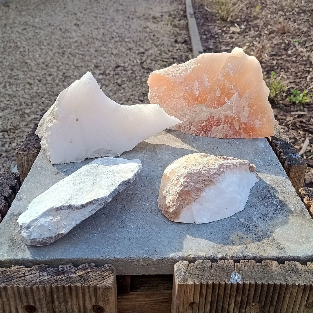Small Pieces of Alabaster, 4 Different Types, Sample Set, for Small ...