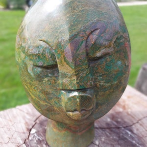 Statue Moonface in Stone, Face Creation, Stone Sculpture, Handcrafted ...