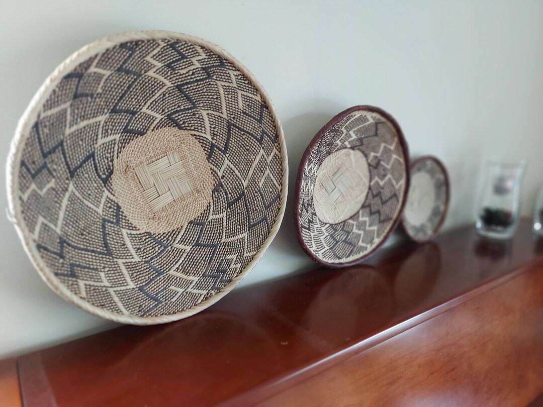Set of 3 Traditional, Handwoven Baskets From Binga, Zimbabwe, Wall ...